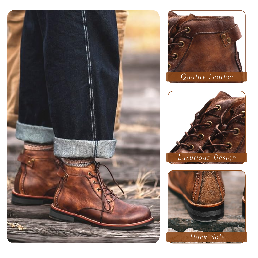 Mark | Classic retro leather boots for men – Tanner Shoes